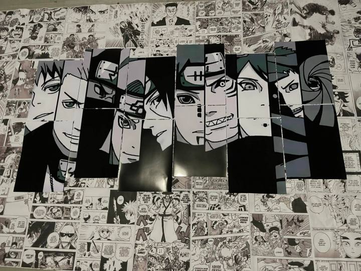 Akatsuki V2 puzzle poster wall decor 50x25 inches + 40pcs anime manga ...