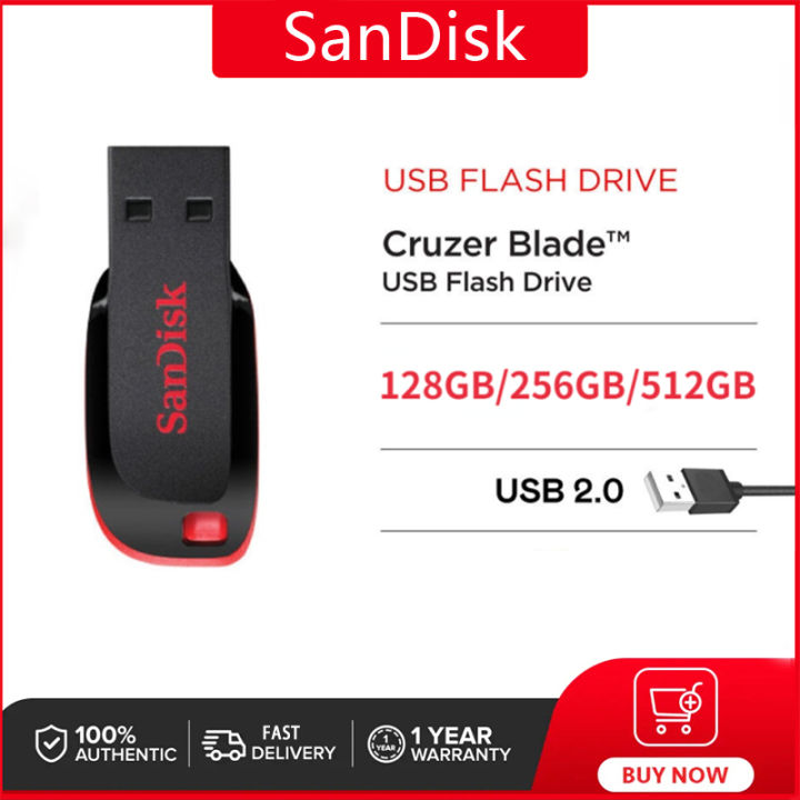 Sandisk Cruzer Blade USB 2.0 Flash Drive 128GB 256GB 512GB | Lazada PH