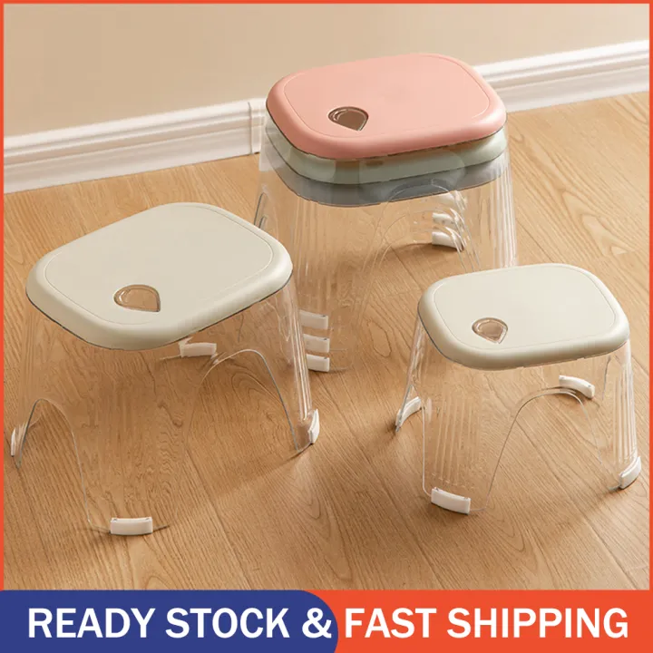 Stool Anti-slip Stackable Indoor Use Acrylic Bangkito Shoe Changing ...
