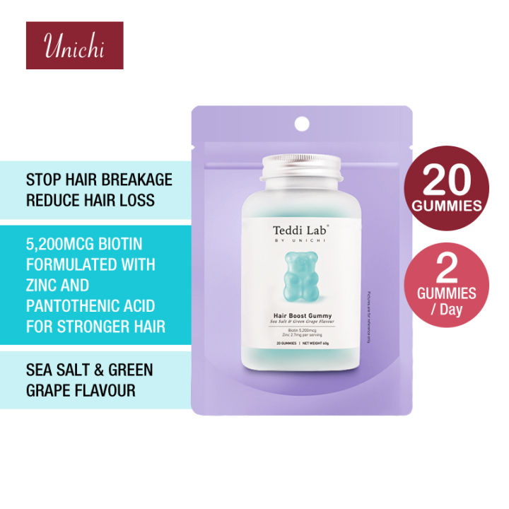 【Unichi】【20 Gummies 】 Biotin Hair Boost Bear Gummy，Hair Boost，Anti-hair ...