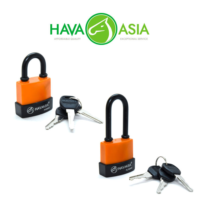 HavaAsia Heavy Duty Solid Brass W/Rubber Coated Padlock (Code: Padlock ...