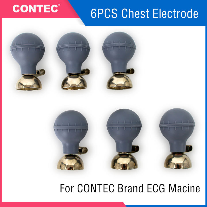 Nickel-plated 6pcs Chest electrode Suction Cup Bulb ECG/EKG Ball ...