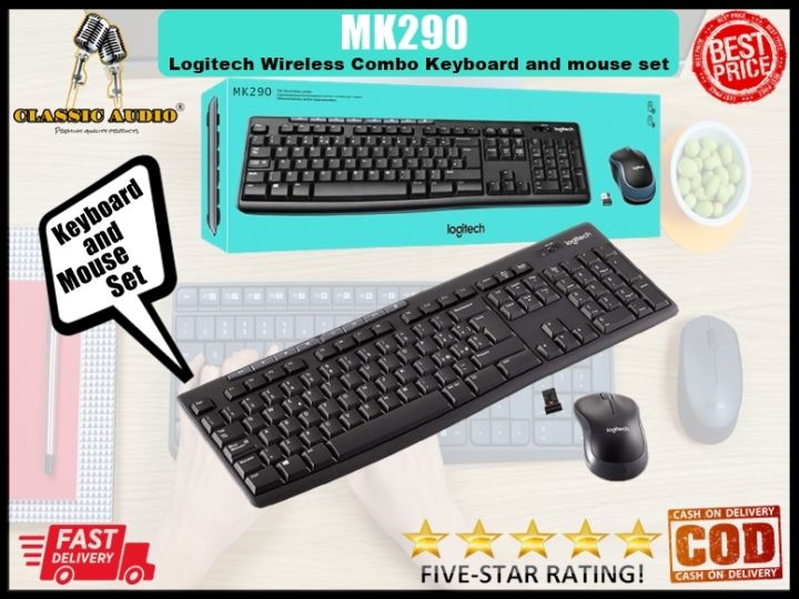 Logitech Wireless Combo Mk290 Keyboard And Mouse Set High Performance Optical Mouse Is