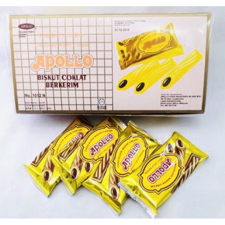APOLLO CHOCOLATE WAFER STICK CREAM 1012N 30X11G CHILDHOOD SNACK JAJAN ...