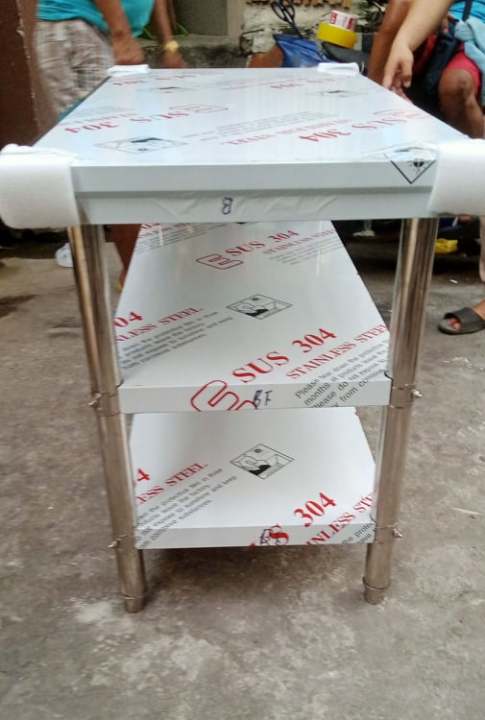THREE LAYER WORKING STAINLESS TABLE 180X60X80 CM | Lazada PH