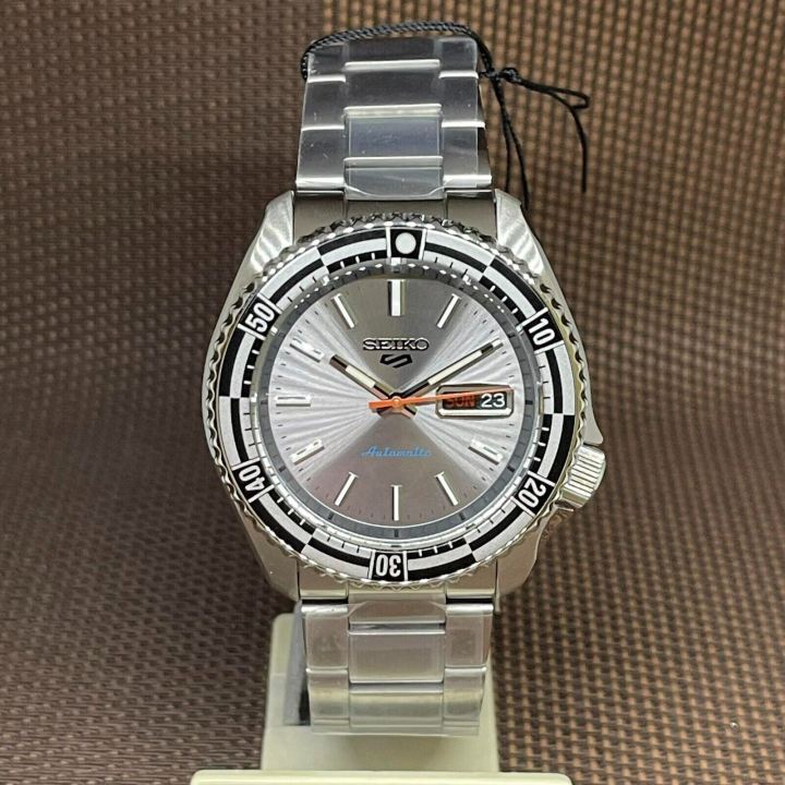 Seiko 5 Sports SRPK09K1 New Rally Diver Silver Analog Stainless Steel ...