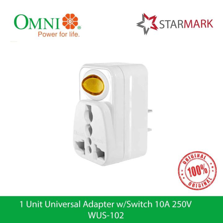 Omni Universal Adapter with Switch 10A 250V WUS102 WUS-102 - Genuine ...