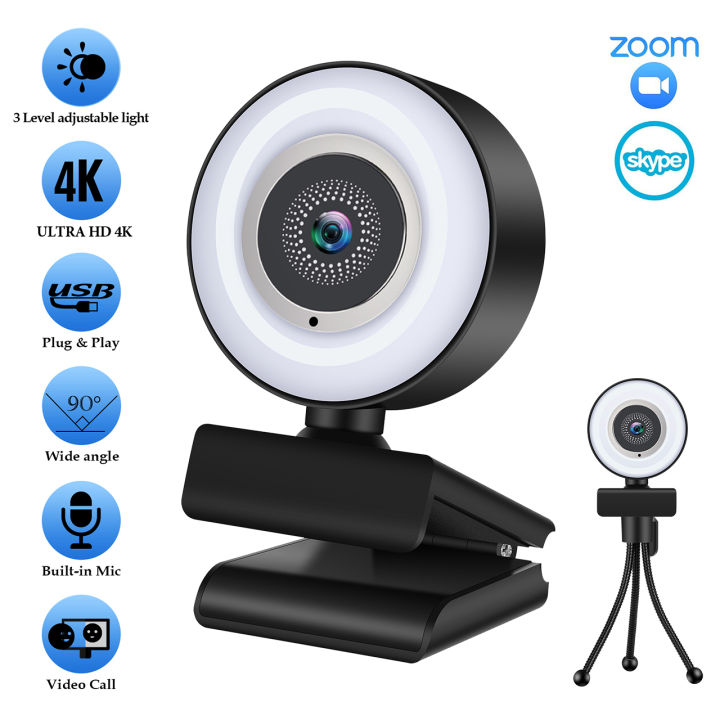 2K/4K Ultra HD Video Camera USB Live Computer Network Camera with Fill ...