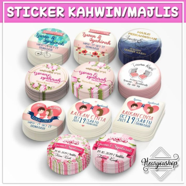 3CM 150PCS STICKER KAHWIN BAJET , DOORGIFT MAJLIS HARIJADI ...