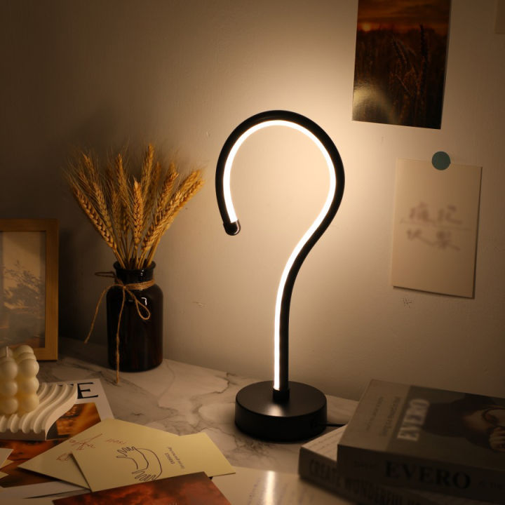 1pc Creative Question Mark Shape USB Three-Tone Light Desktop ...