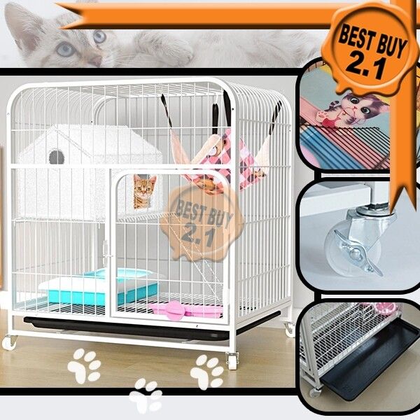 [ READY STOCK ] XL SIZE SQUARE TUBE 2 LEVEL PET CAGE CAT CAGE DOG ...