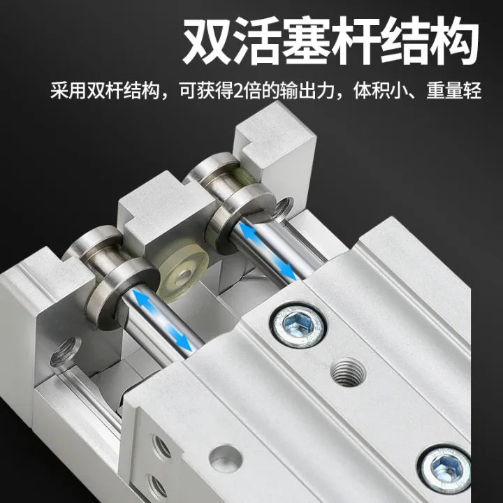 SMC pneumatic MXS sliding table cylinder with linear guide rail 6/8/12 ...