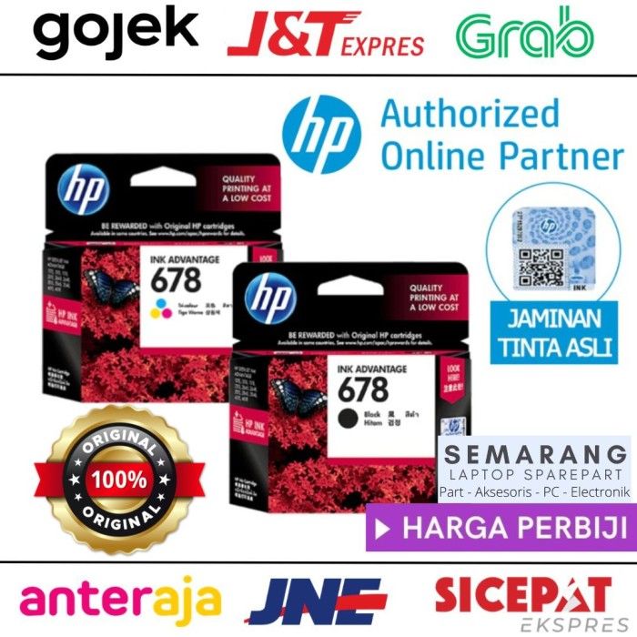 CARTRIDGE HP 678 Refill Tinta Printer Hitam Black Warna Color Original | Lazada Indonesia