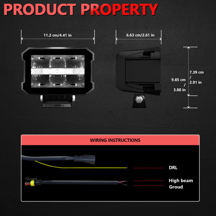 100W Spot Flood Combo LED Light Bar 5 Inch 10000LM Driving Light ...