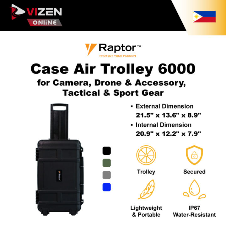 Raptor Case Air Trolley 6000 for Camera, Drone & Accessory, Tactical ...