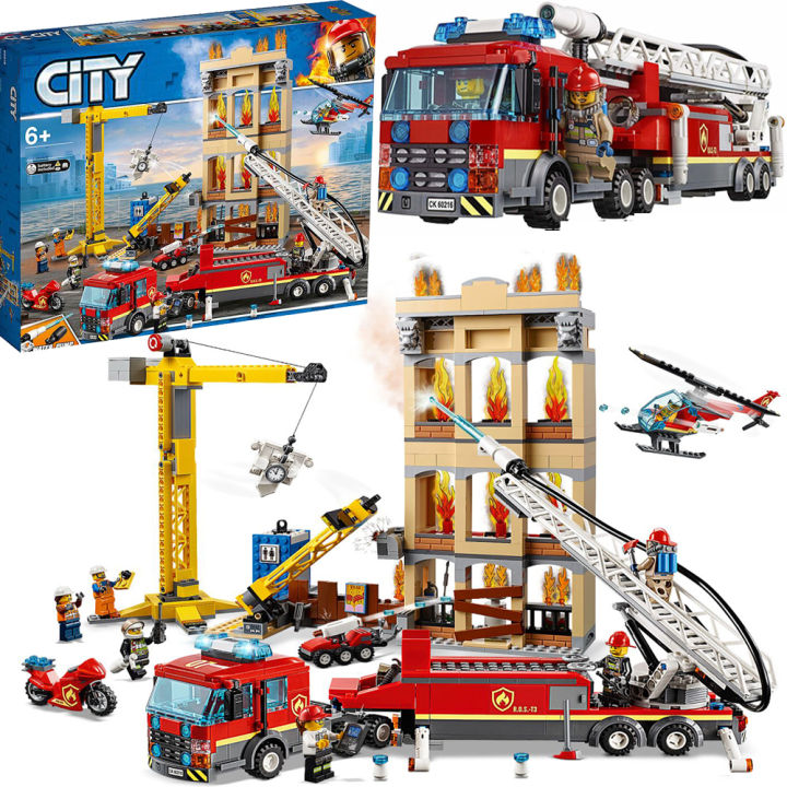 ḶEGO Urban Police Station Fire Department Rescue Team Aircraft Ladder ...