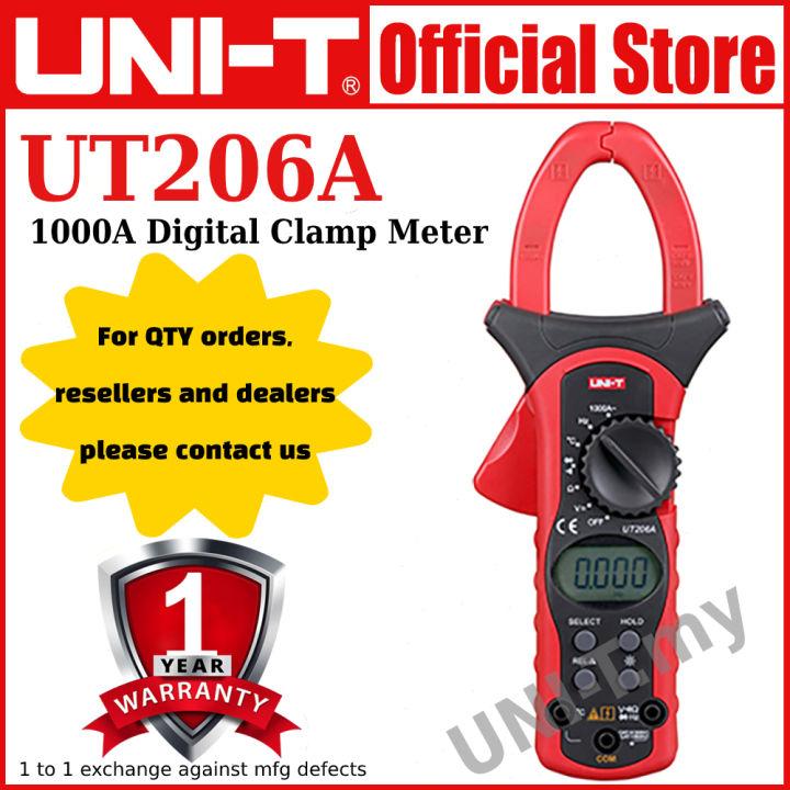 UNI-T UT206A 1000A Digital Clamp Meter | Lazada