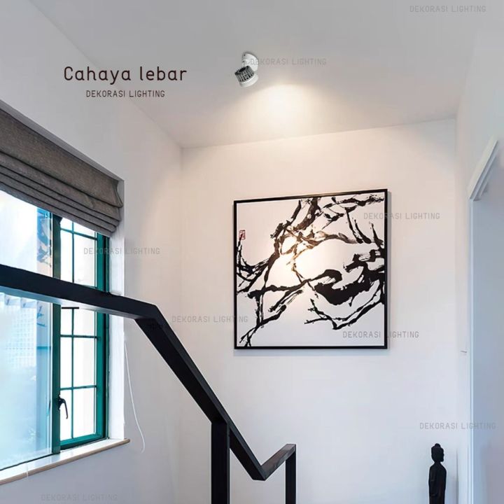 Lampu sorot led 10w spotlight cahaya focus lebar kaki plafon tempel ...