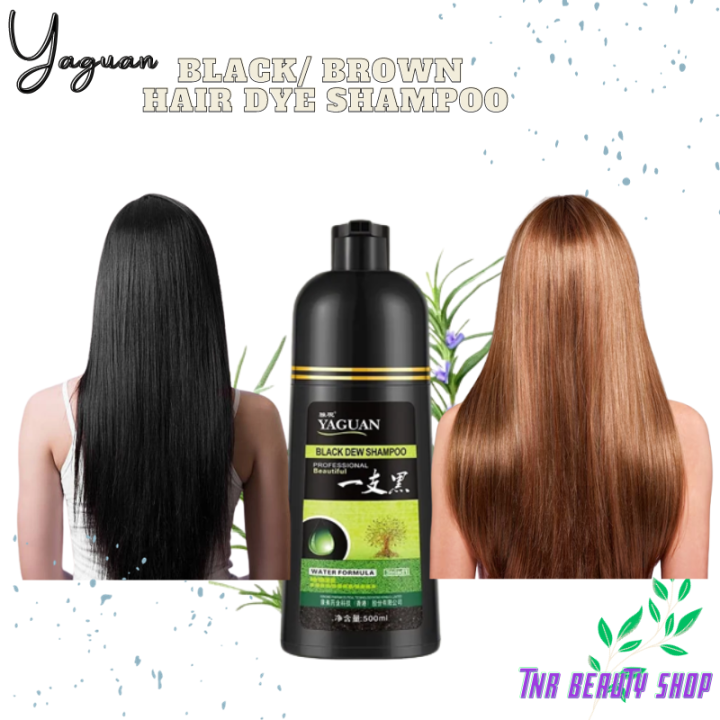 Yaguan Black Brown Hair Dye Shampoo Natural Herbal Hair Color Shampoo In Just 5 Minutes No
