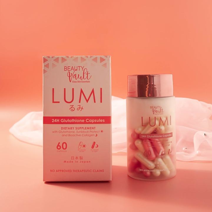 ORIGINAL Lumi 24H Glutathione Capsules by Beauty Vault (60 capsules ...