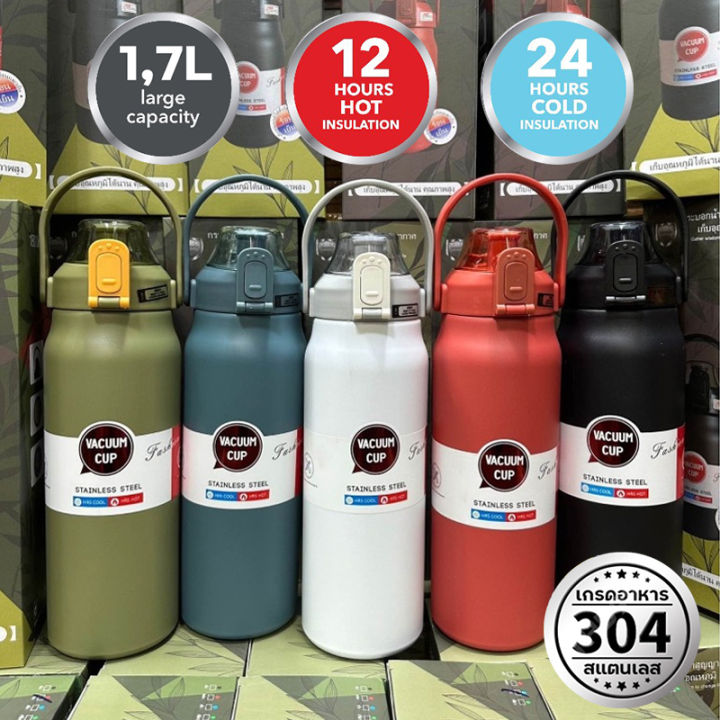 🧊HOT SALE🧊(ความจุเต็ม) กระบอกน้ําเก็บอุณหภูมิ 800/1700ML กระติกน้ําเก็บอุณหภูมิ แก้วน้ําเก็บความ ...