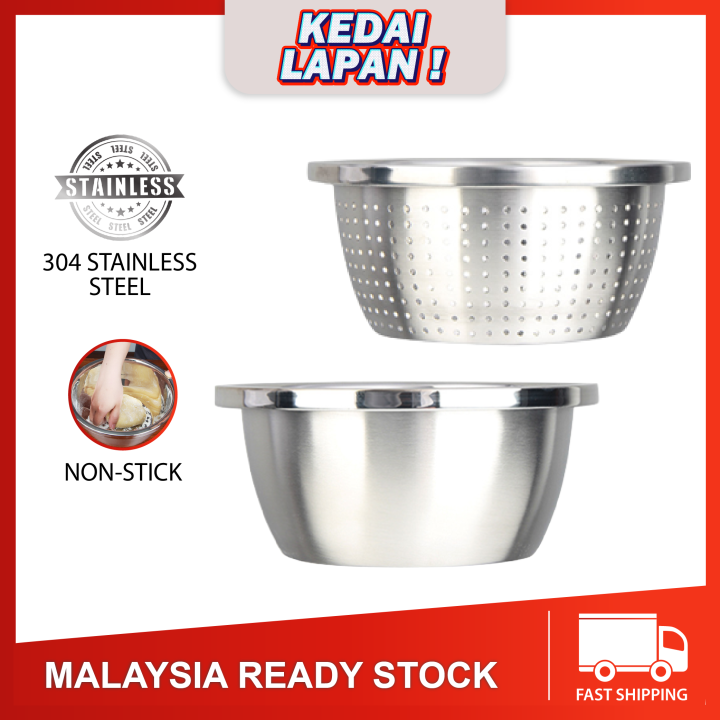 Premium Thickened 304 Stainless Steel Vegetable Washing Basin Rice ...