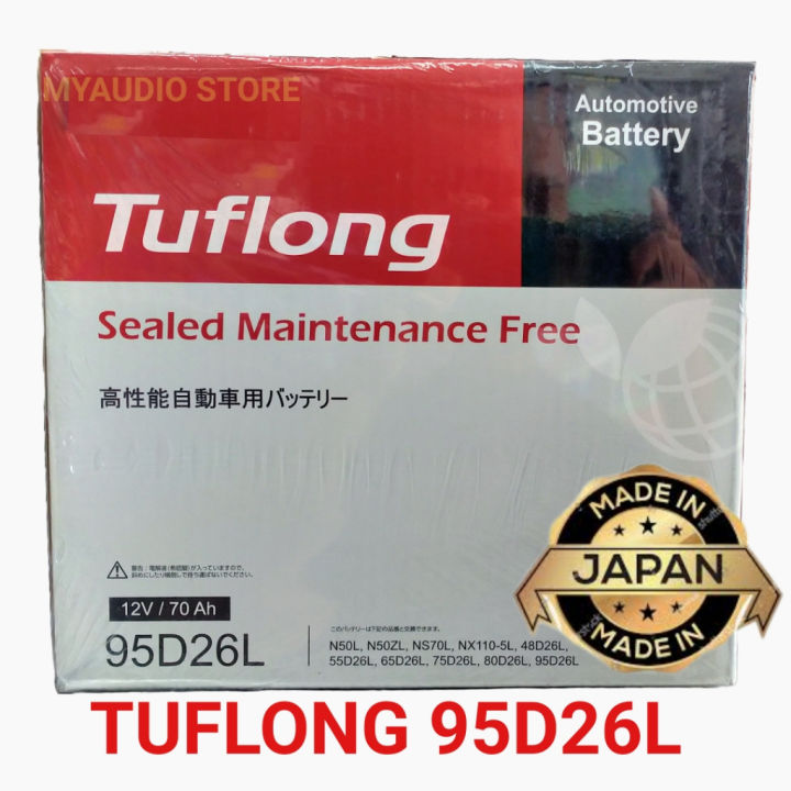 TUFLONG CAR BATTERY 95D26L (MADE IN JAPAN & 100% ORIGINAL ) | Lazada