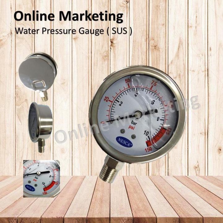 NESCA WATER FILTER PRESSURE METER GAUGE - SUS / Plastic | Lazada