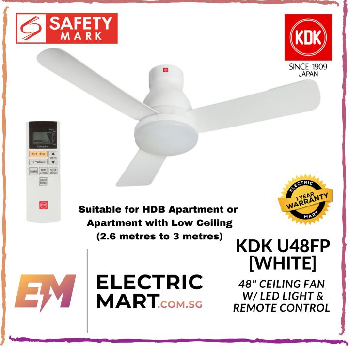 Five year warranty KDK U48FP Ceiling Fan 48 w/ LED Light & LCD Remote ...