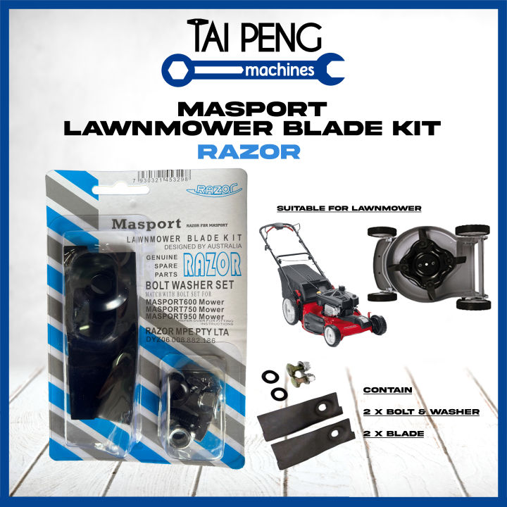 MASPORT Lawn Mower Blade Kit Set Grass Cutter Blade Gardening Tools Set Mata Pisau Alat Mesin ...