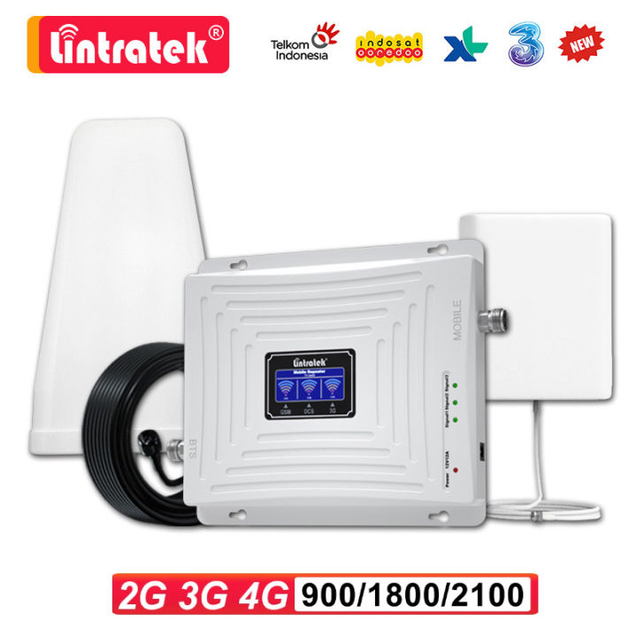 Lintratek 2G 3G 4G Sinyal Repeater GSM 900 DCS 1800 LTE 2100 MHz PELETS CELLIUS AMPLIFIER ...