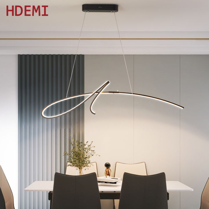 Minimalist Pendant Light LED 45W Aluminum Gold Black Dining Room ...