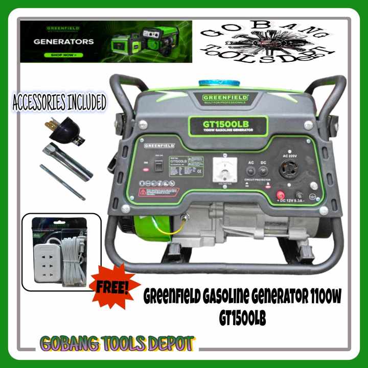Greenfield gasoline generator 1100w GT1500LB with free extension ...