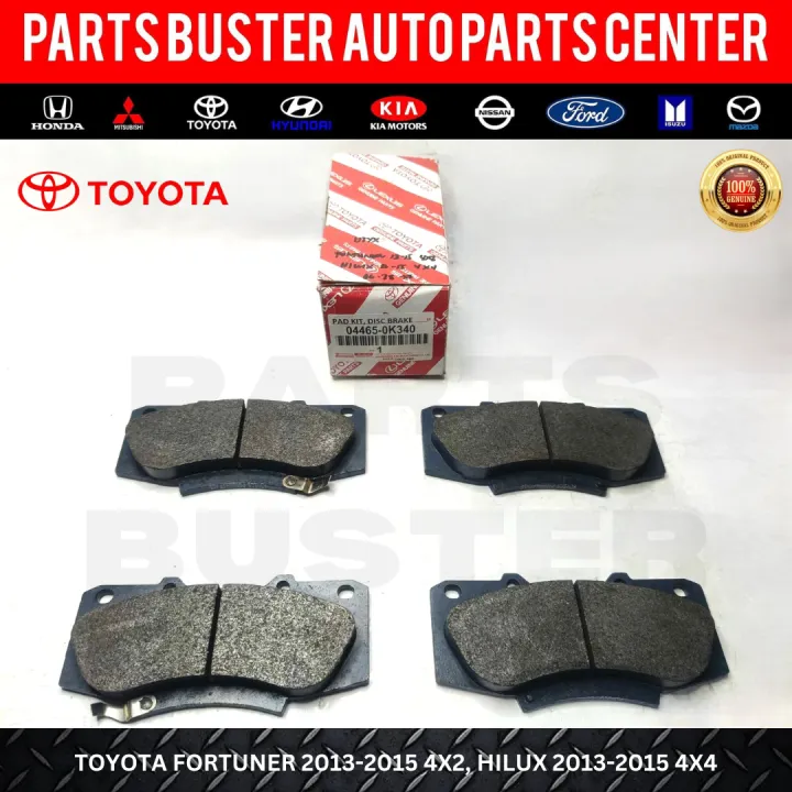 Genuine Brake Pad (FRONT) for TOYOTA FORTUNER 2013-2015 4X2, HILUX 2013 ...