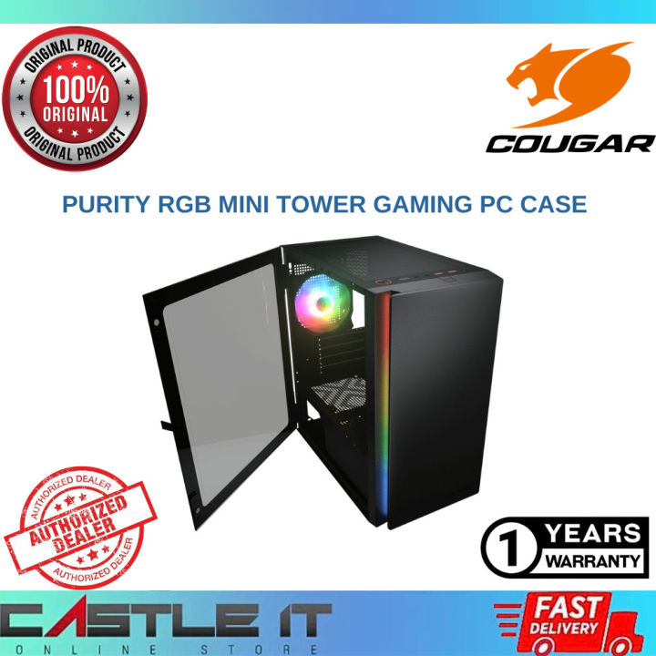 COUGAR PURITY RGB Mini Tower Gaming PC Case Casing – Tempered Glass ...