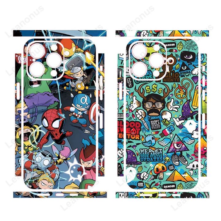 Cartoon Decal Skin for iPhone 14 13 12 11 15 Pro Max XS XR 7 8 Plus ...