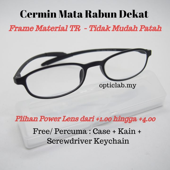 Cermin Mata Rabun Dekat, Spek Membaca, TR90 Korea Design, Power Lens +1 ...