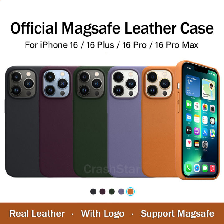 CrashStar With Logo Official Magsafe Leather Phone Case For iPhone 16 ...