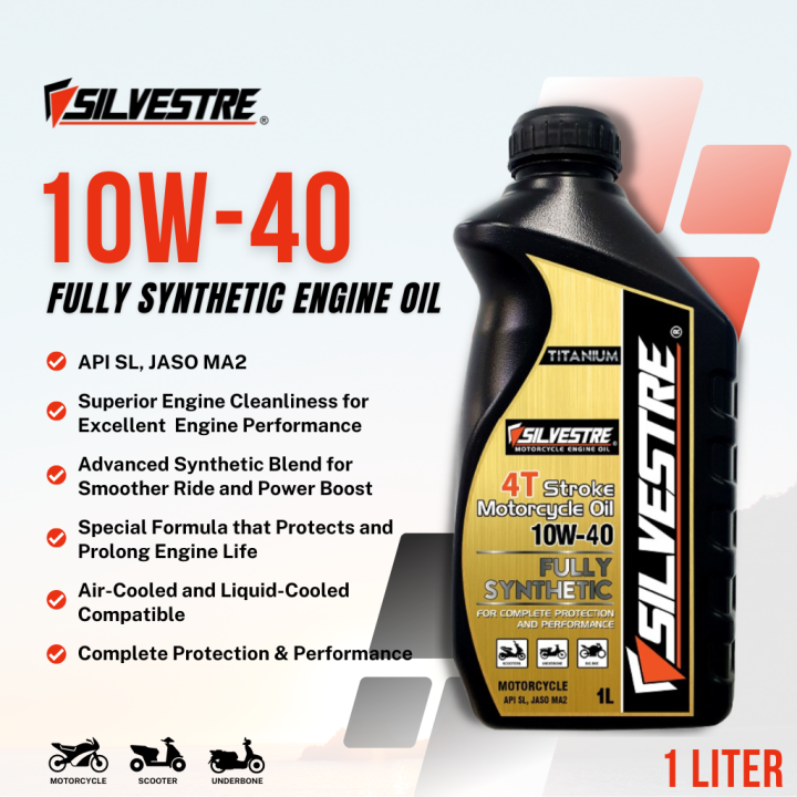SILVESTRE Engine Oil 10W-40 (Fully Synthetic Motorcycle Engine Oil ...