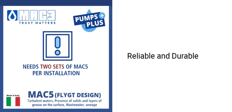 MAC5 Float Switch (Flygt Design) with 20-meters PVC Cable for Wastewater, Sewage, and Turbulent ...