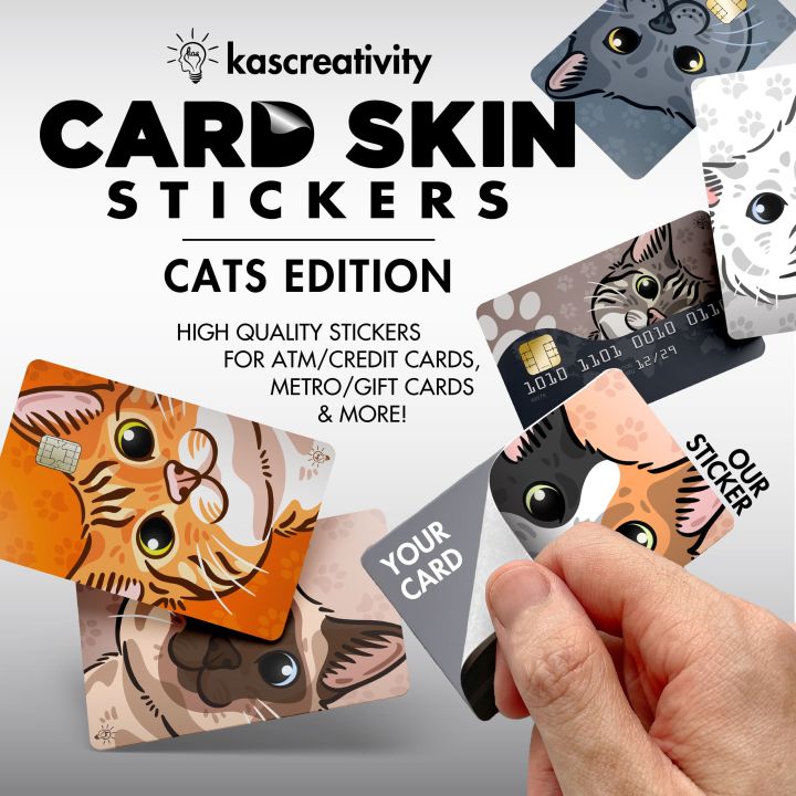 ORIGINAL CATS Card Skin Stickers (for ATM, Credit Debit, Beep Cards ...