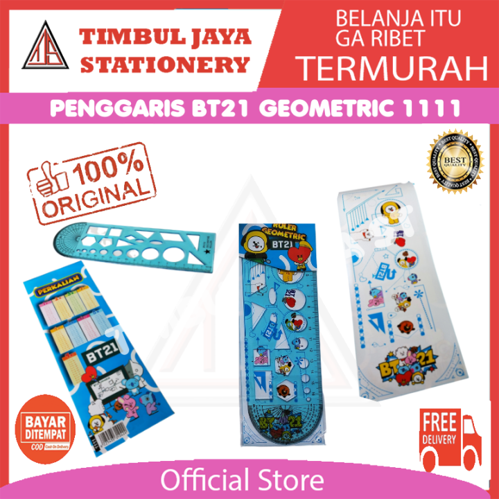 Edjoys Penggaris Geometri Penggaris pola BTS Penggaris bts Garisan 1 ...