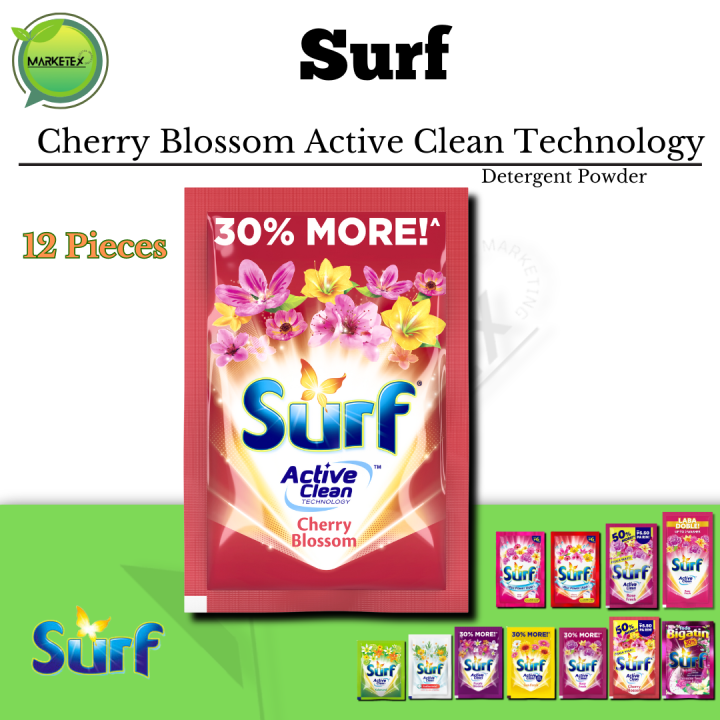 Surf Powder Detergent Cherry Blossom 12 pcs with Active Clean ...