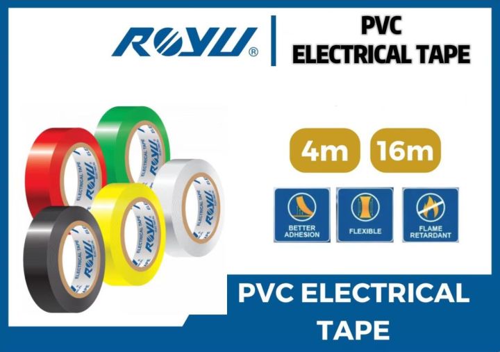 Royu PVC ELECTRICAL TAPE (4Meters, 16Meters) | Lazada PH