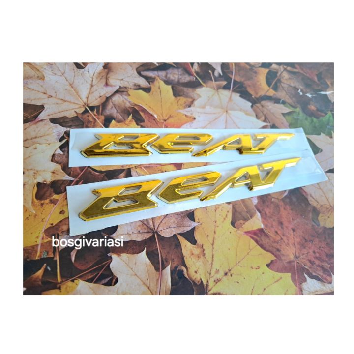 Emblem honda beat gold emas sepasang / emblem timbul beat gold / emblem ...