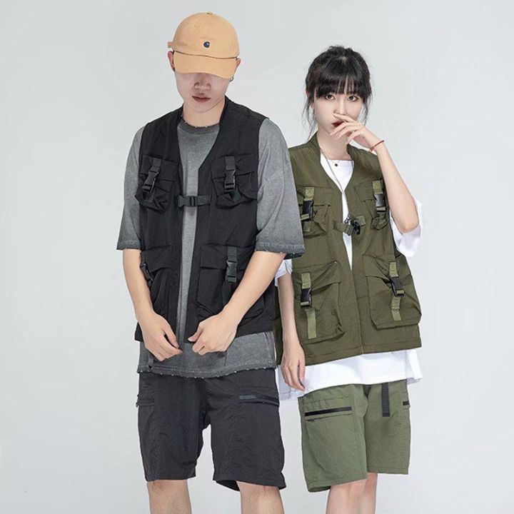 【M-3XL】Multi-pocket Cargo Vest Men Loose Winter Jackets | Lazada PH