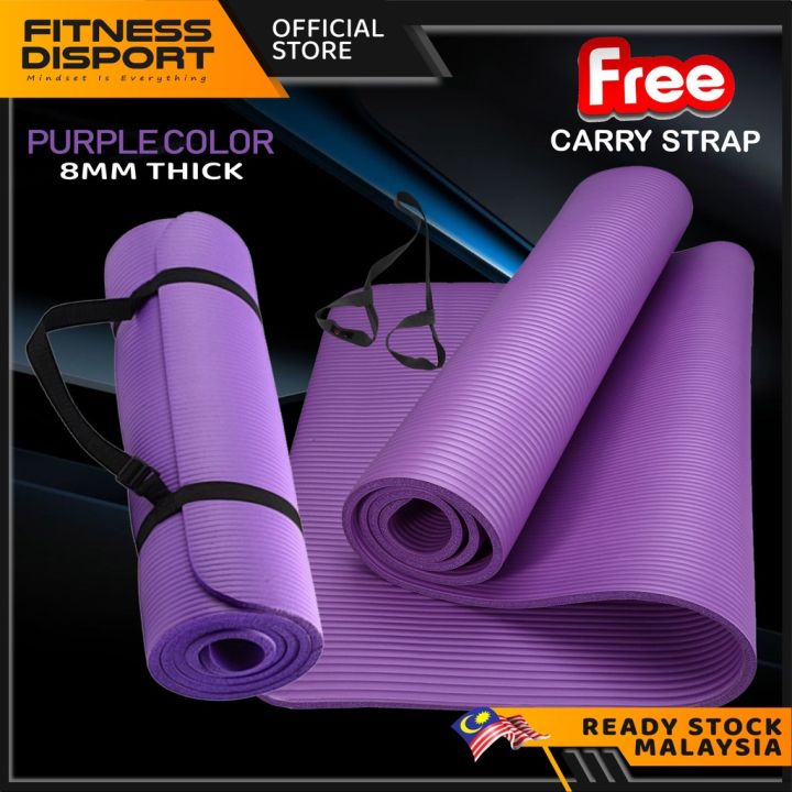 High Quality Yoga Mat EXTRA THICK 8MM NBR Non-Slip Mat (PURPLE) Aerobic ...