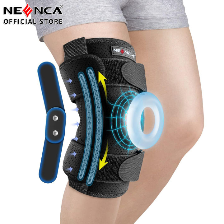 NEENCA Hinged Knee Brace: Upgraded Support for Knee Pain w/Removable Dual Metal Hinges & Built ...