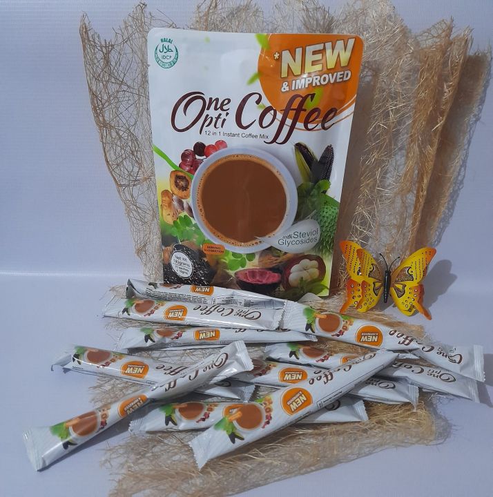 100% ORIGINAL One Opti Coffee 12 in 1 with Stevia Spirulina 10 sachets ...