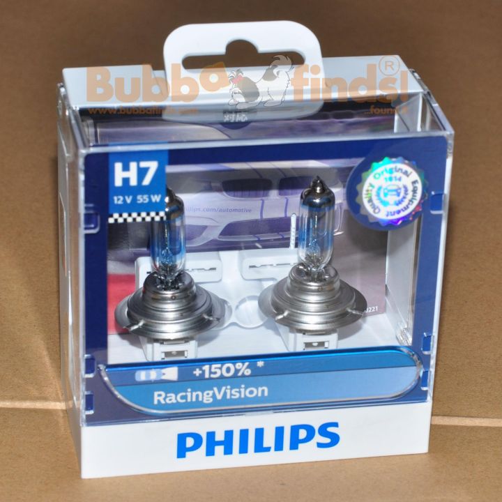 Genuine Philips Racing Vision +150% H7 headlight replacement bulb ...